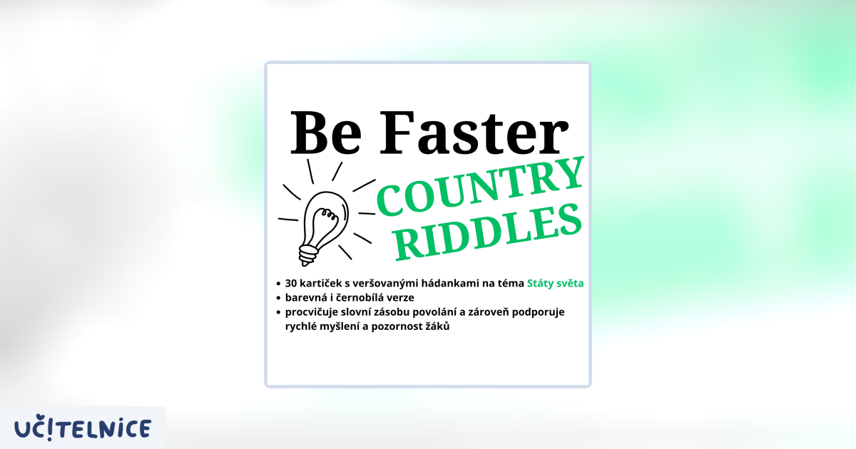 Be Faster - Country Riddles | Učitelnice