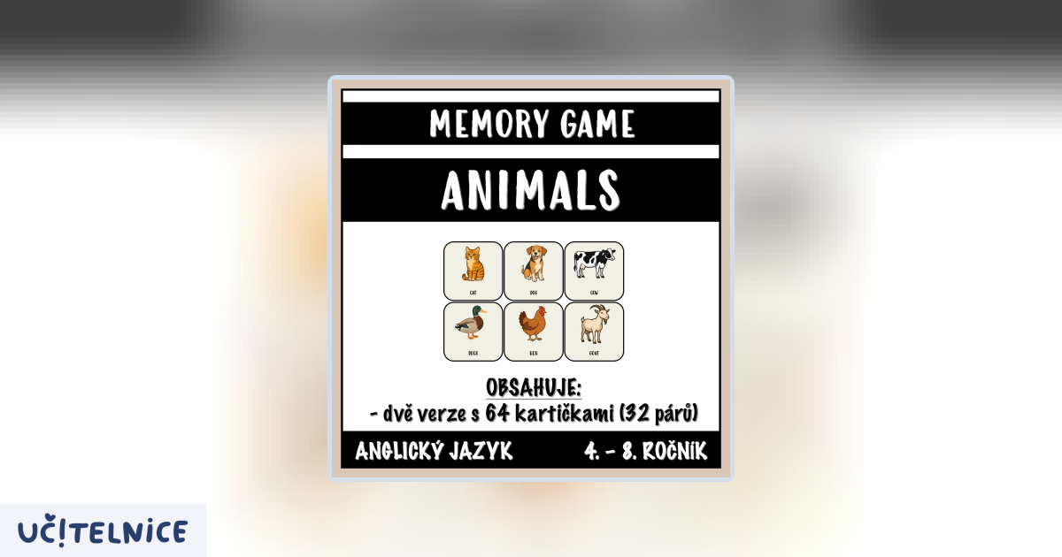 Pexeso - Animals | Učitelnice
