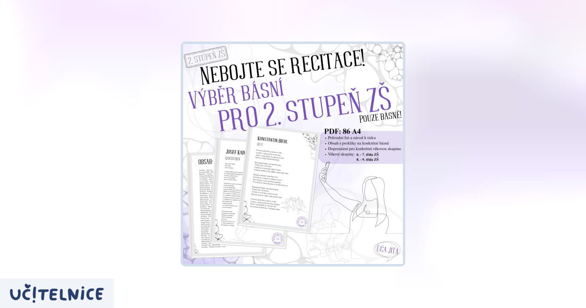 Nebojte se RECITACE - výběr básní pro 2. stupeň ZŠ | Učitelnice