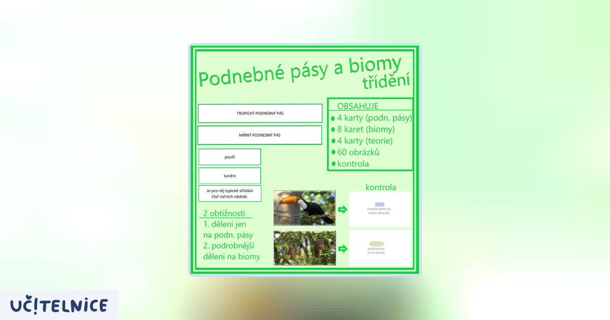 Podnebné pásy a biomy - třídění | Učitelnice