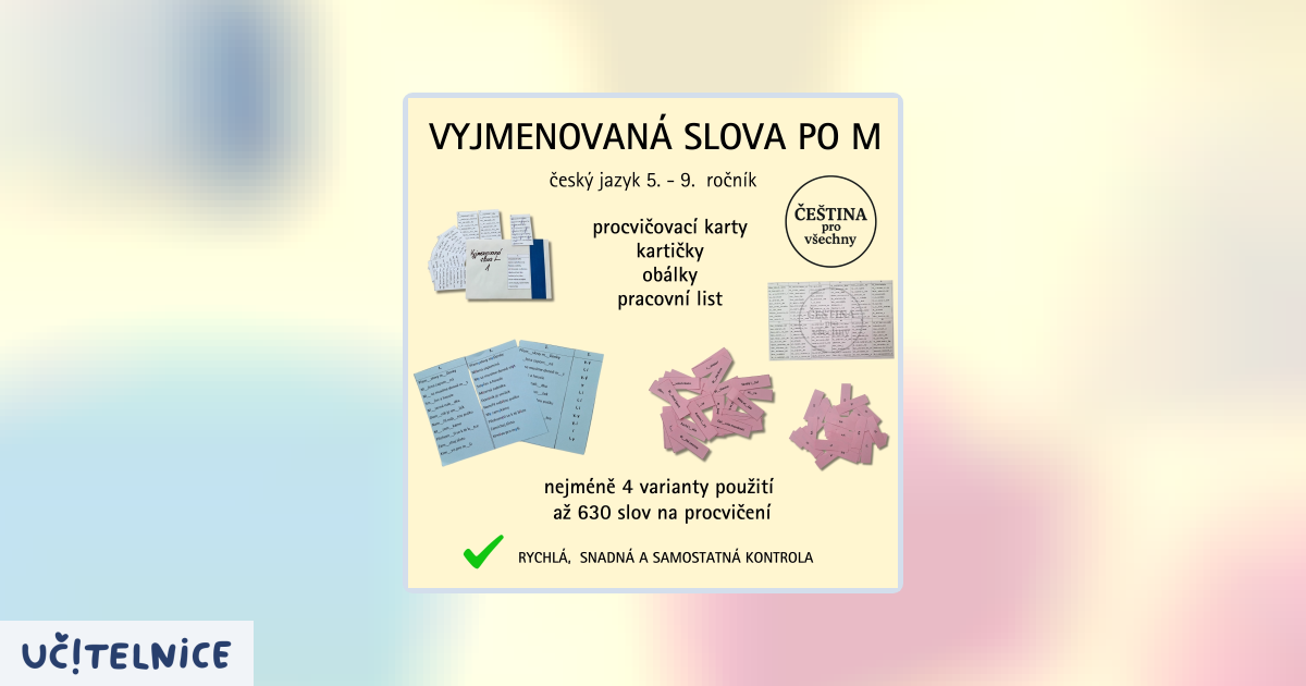Vyjmenovaná slova po M | Učitelnice