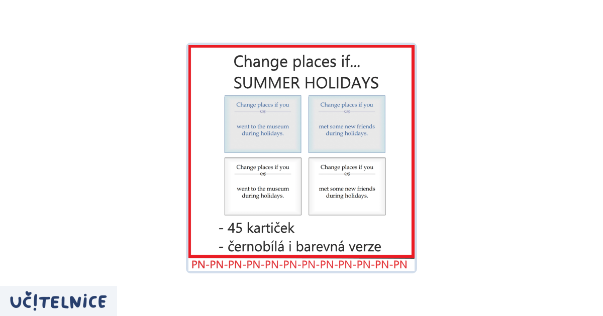 Change places if… SUMMER HOLIDAYS (Vymění si místa ti, kteří… Letní ...