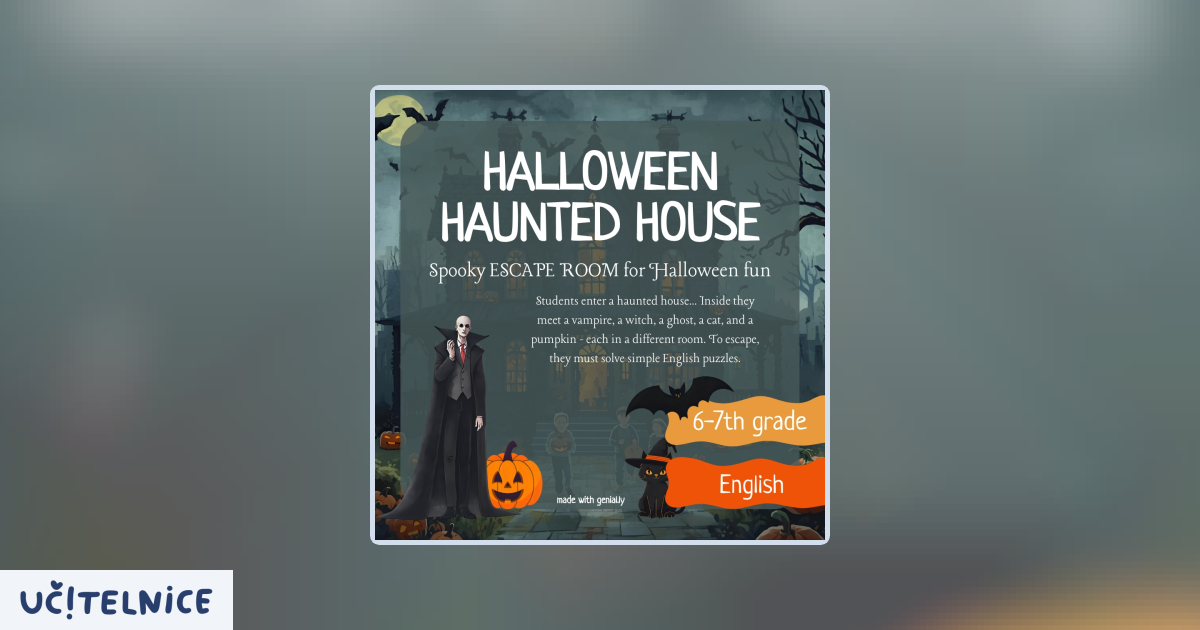 Halloween Haunted House Escape Game | Učitelnice