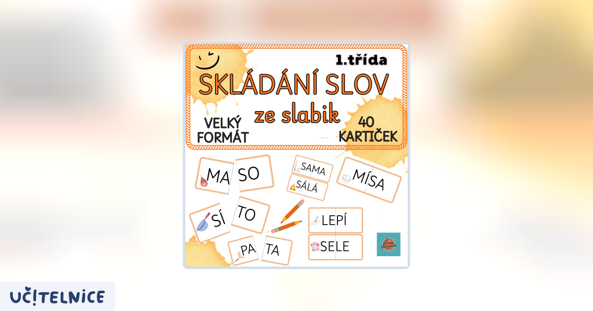 SKLÁDÁNÍ SLOV ZE SLABIK - Písmena A, M, L, E, S, I, O, U, T, P | Učitelnice