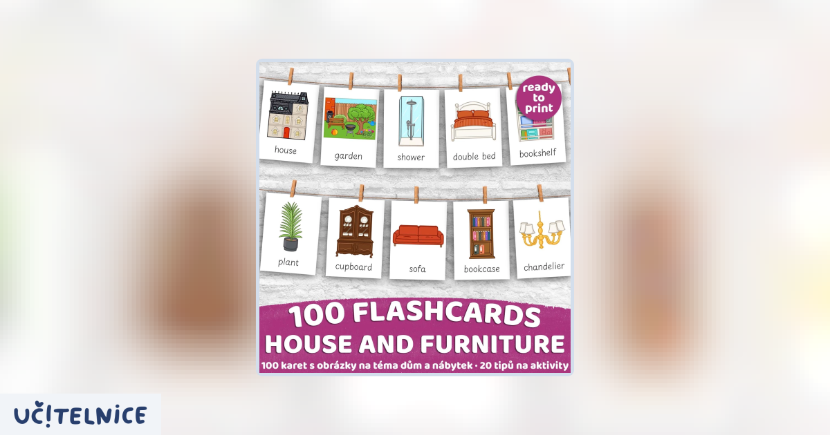 FLASHCARDS HOUSE, ROOMS AND FURNITURE | Karty a 20 aktivit do výuky ...