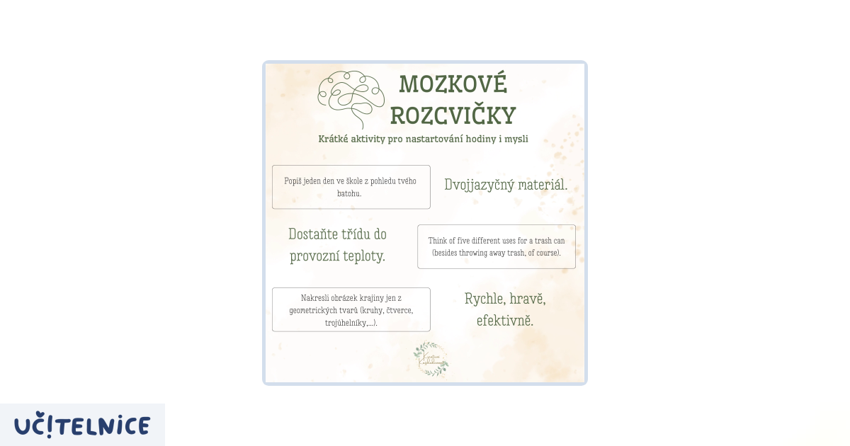 Mozkové rozcvičky | Učitelnice