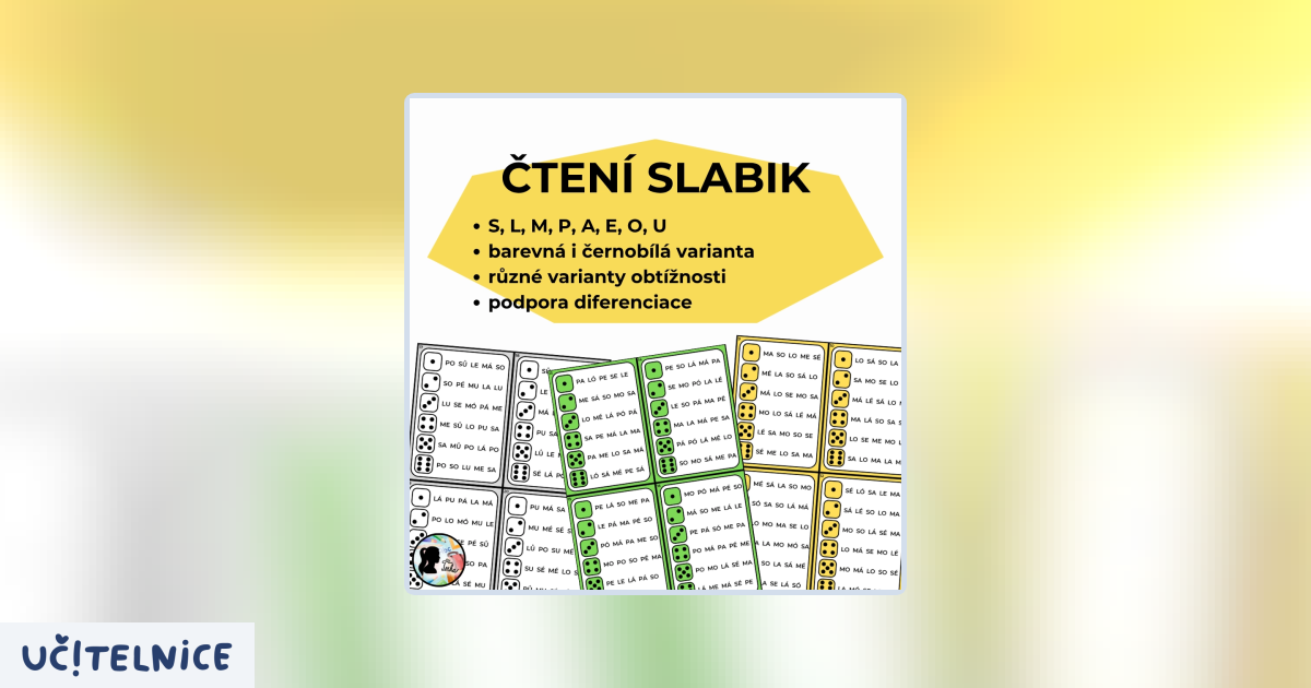 ČTENÍ SLABIK s kostkou | Učitelnice