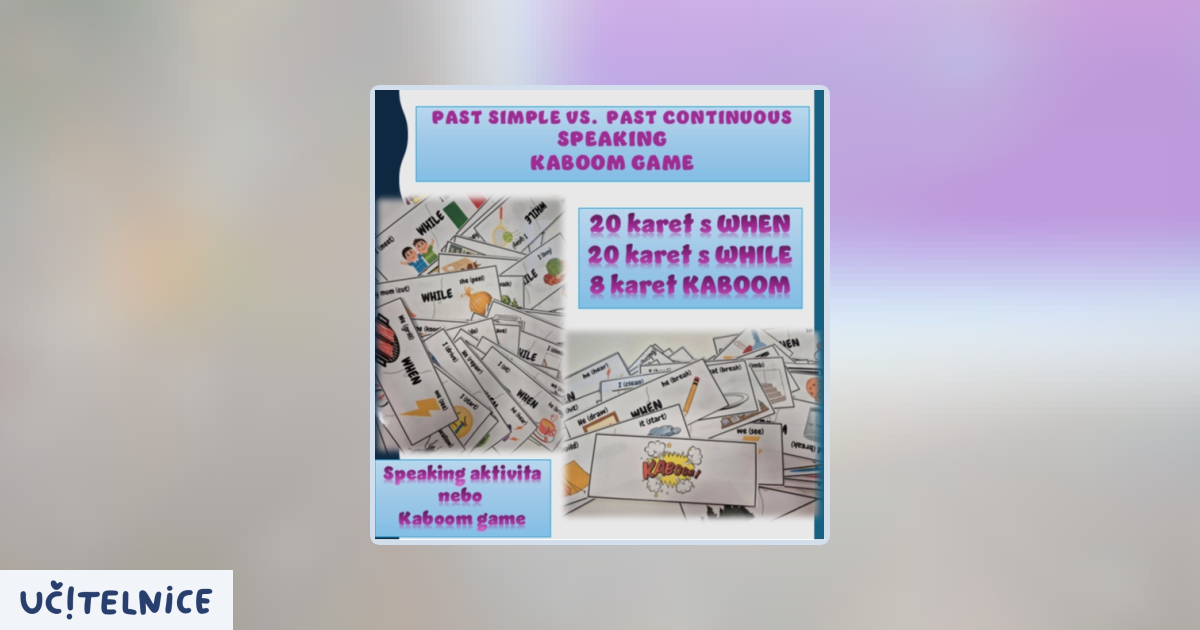 Past simple vs. Past continuous - KABOOM game, speaking activity ...