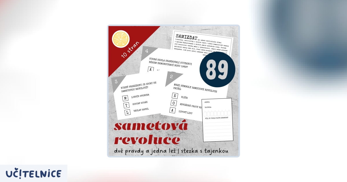 SAMETOVÁ REVOLUCE | stezka s tajenkou | Učitelnice