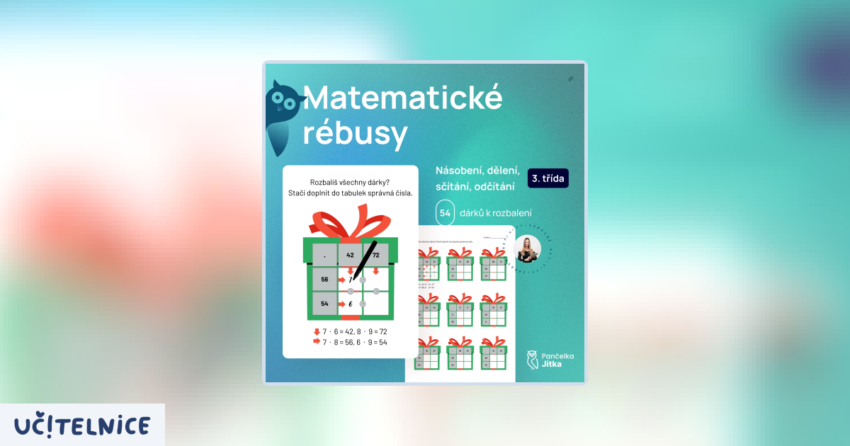 Matematické rébusy - rozbalování dárečků | Učitelnice