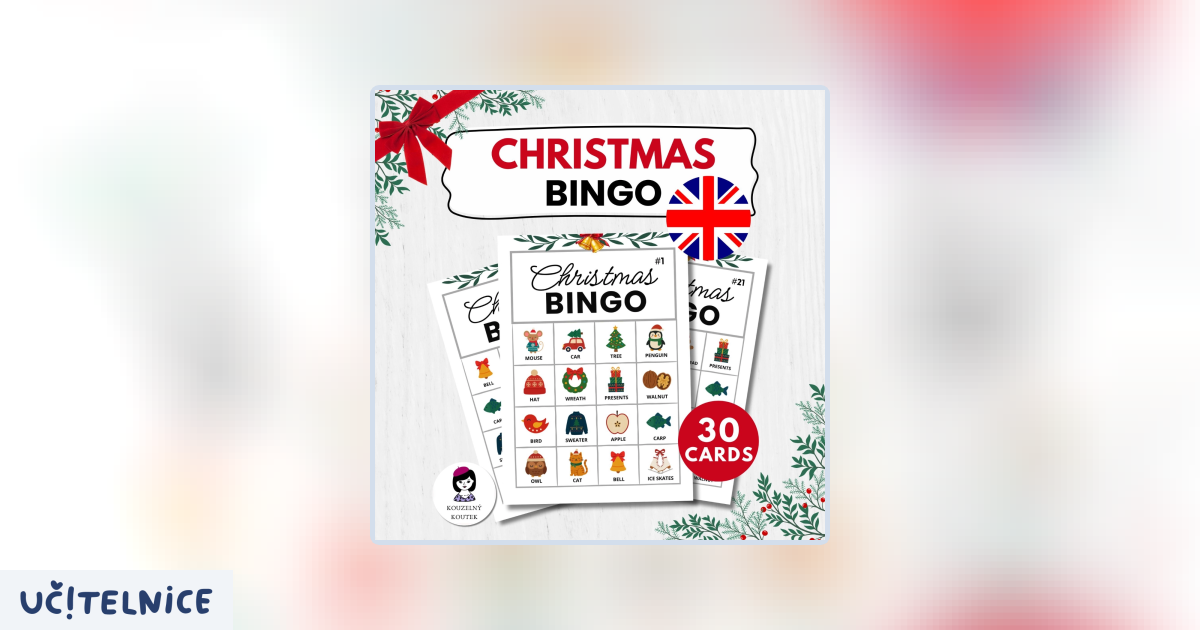 Anglické bingo | Vánoce | Advent | zima | english game | english bingo ...