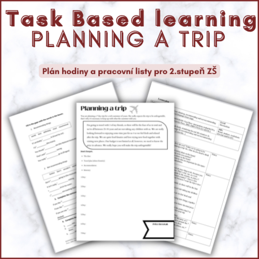 Task based learning | Planning a trip | Lesson plan & Worksheets ...