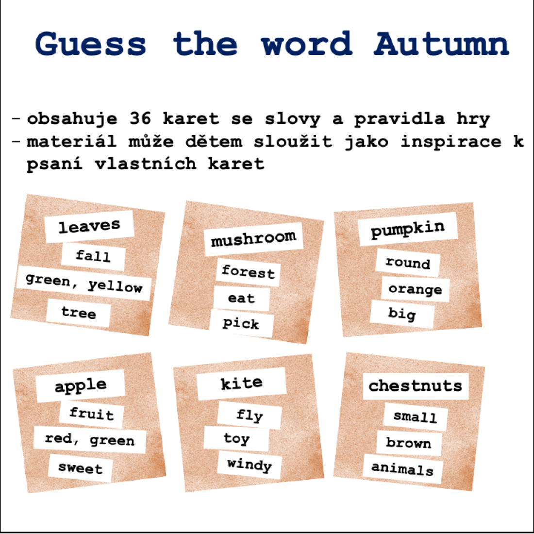 Guess the word - Hádej slovo Autumn | Učitelnice
