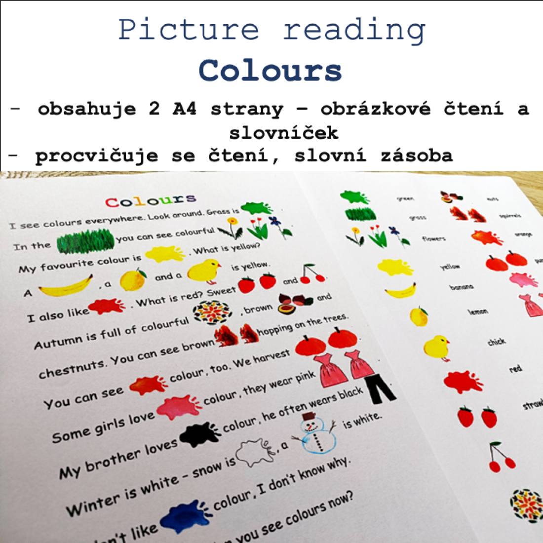 Picture reading - COLOURS | Učitelnice
