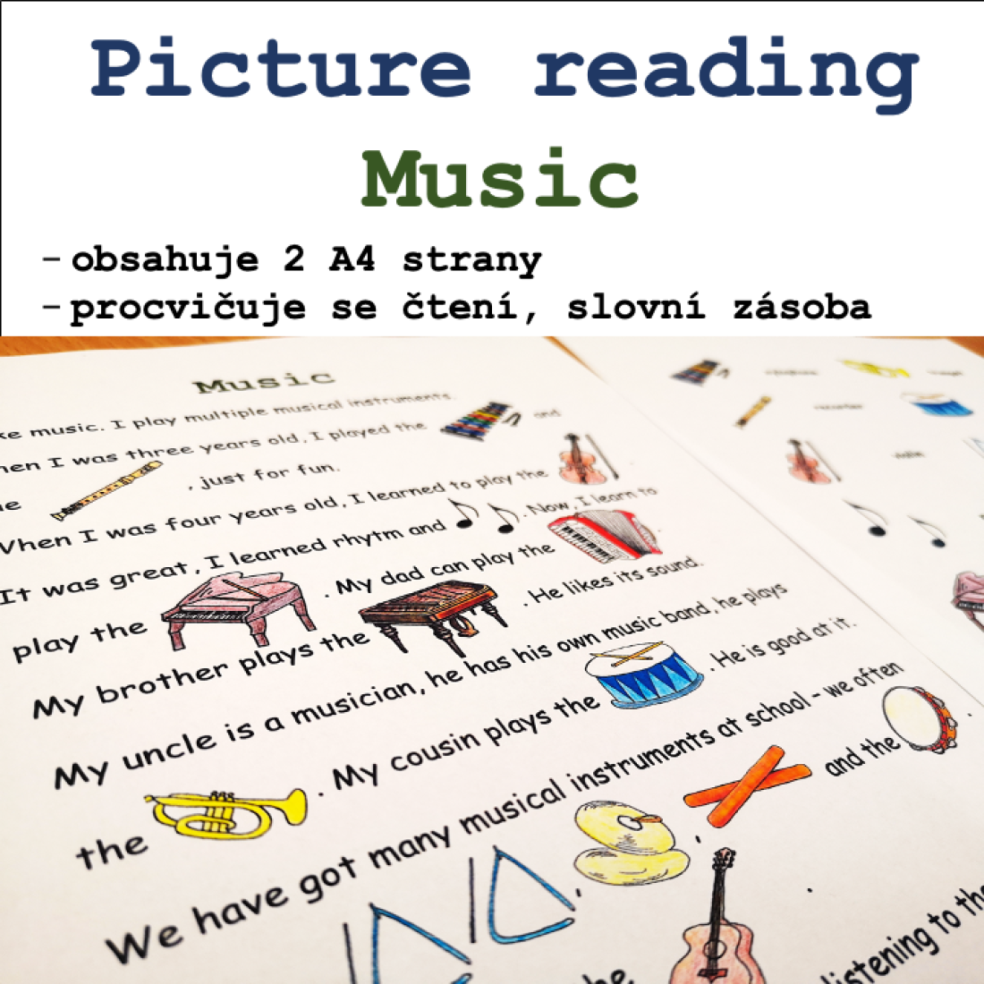 Picture reading - Music | Učitelnice