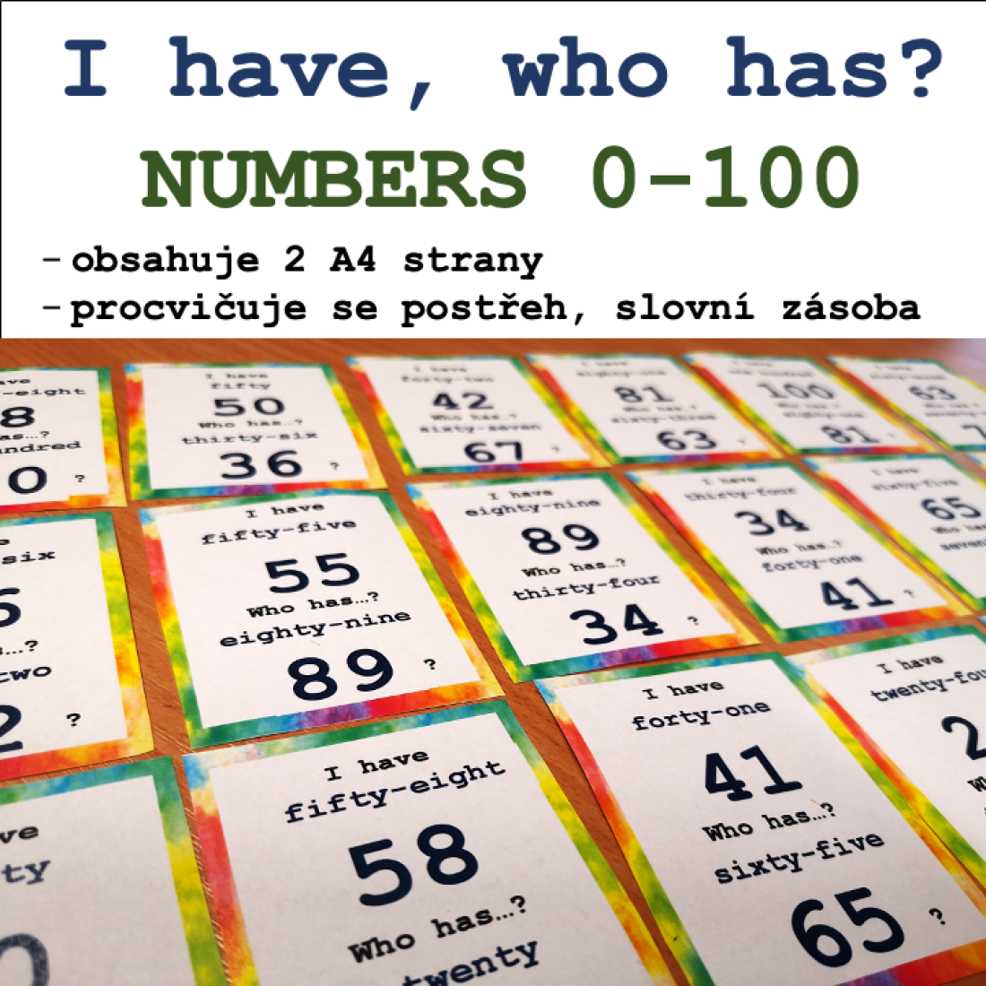 I have, who has Numbers - 0-100 | Učitelnice