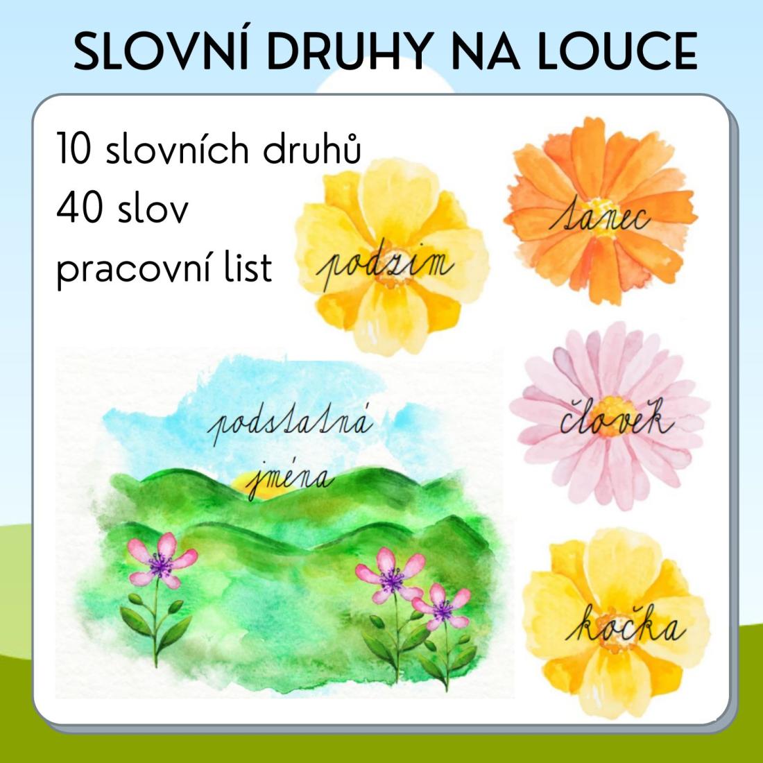 Slovní druhy na louce | Učitelnice