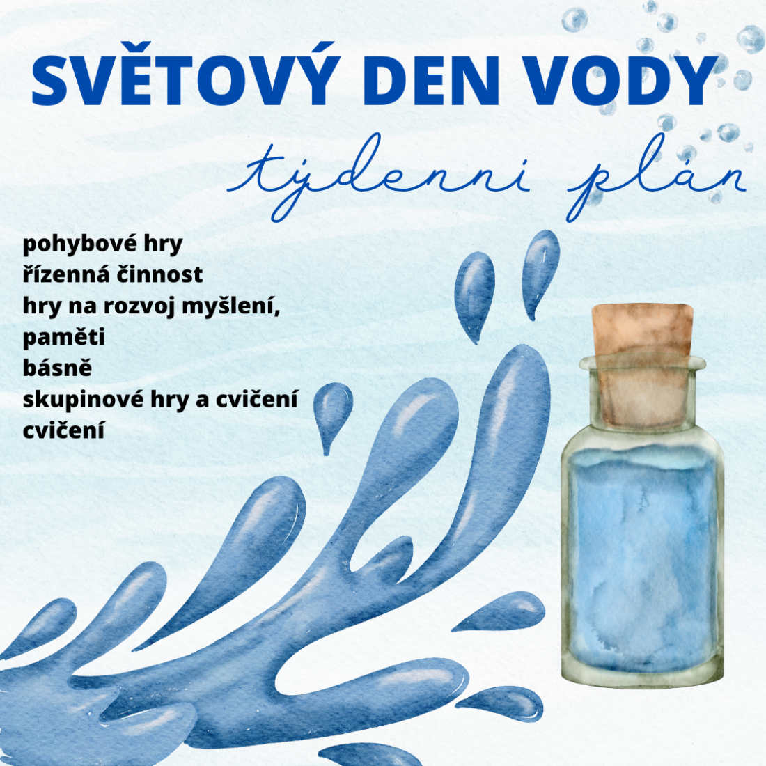 Světový den vody - TÝDENNÍ PLÁN | Učitelnice