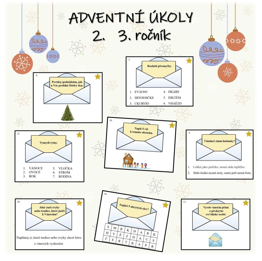 Materiál - Adventní úkoly pro 2.3.ročník