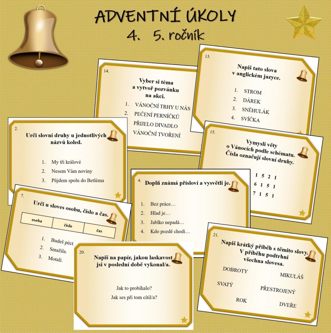 Adventní úkoly pro 4. 5. ročník | Učitelnice