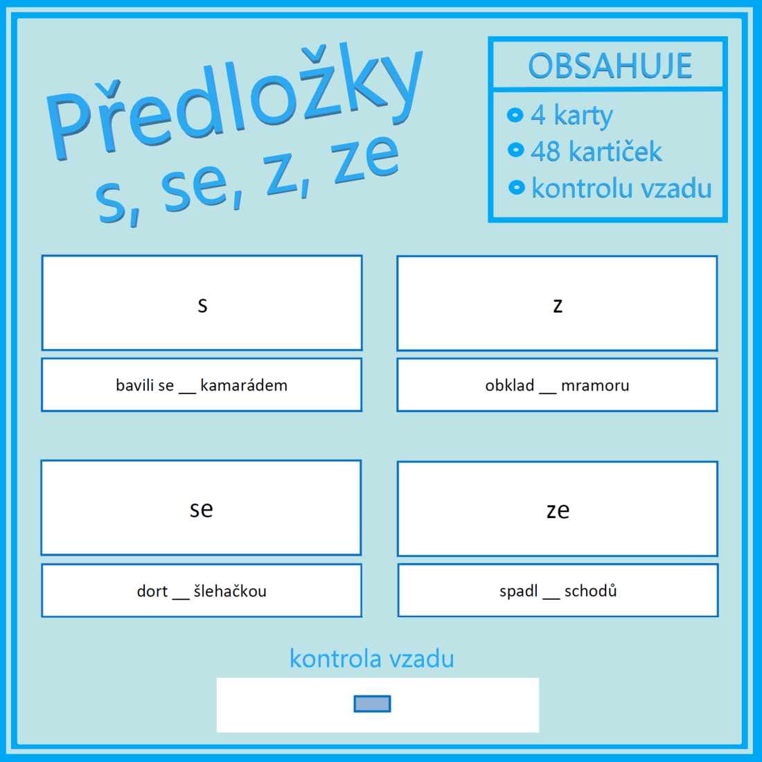 Předložky s, se, z, ze | Učitelnice