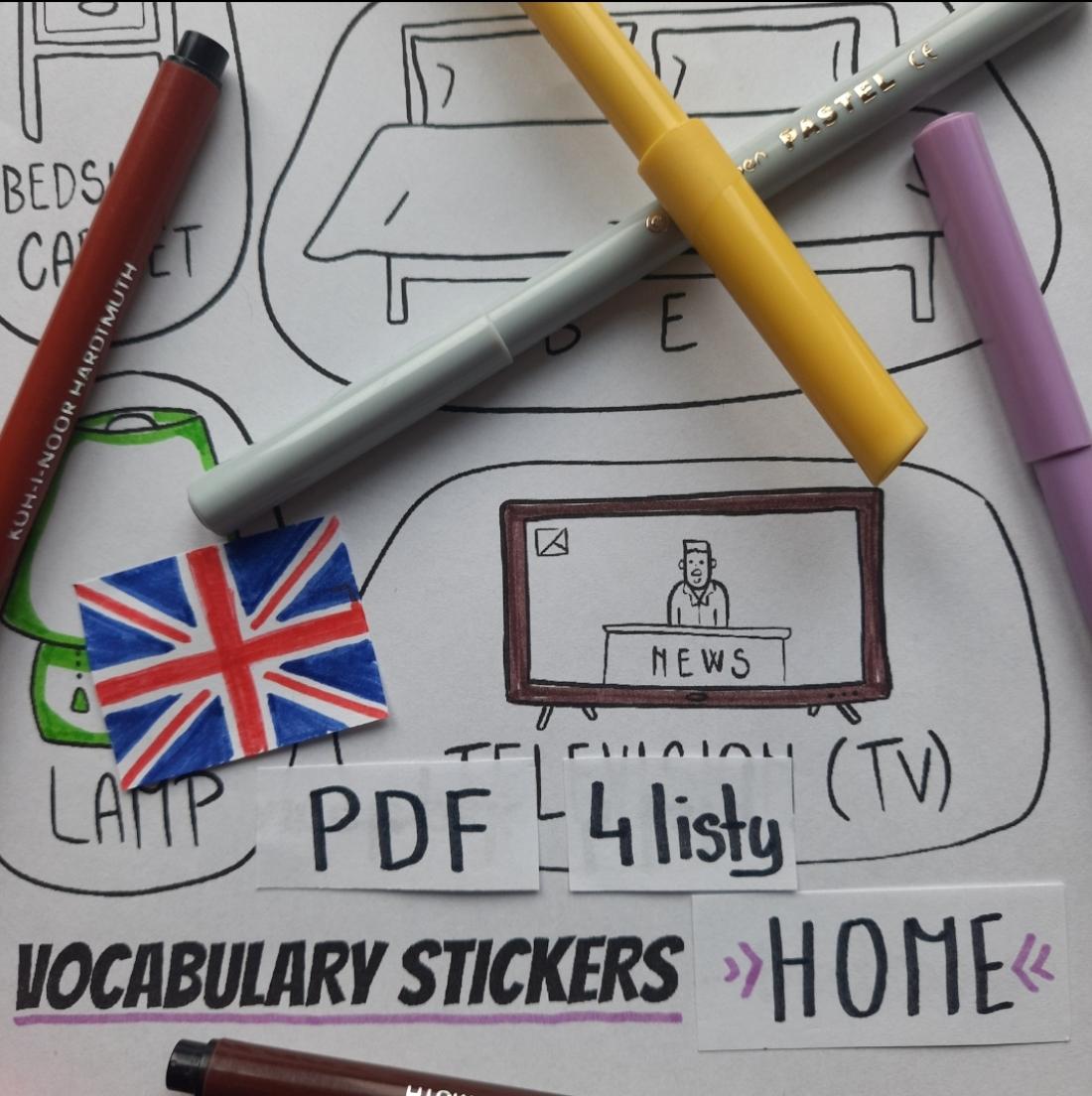 Materiál - VOCABULARY STICKERS ENGLISH - Home A1-A2