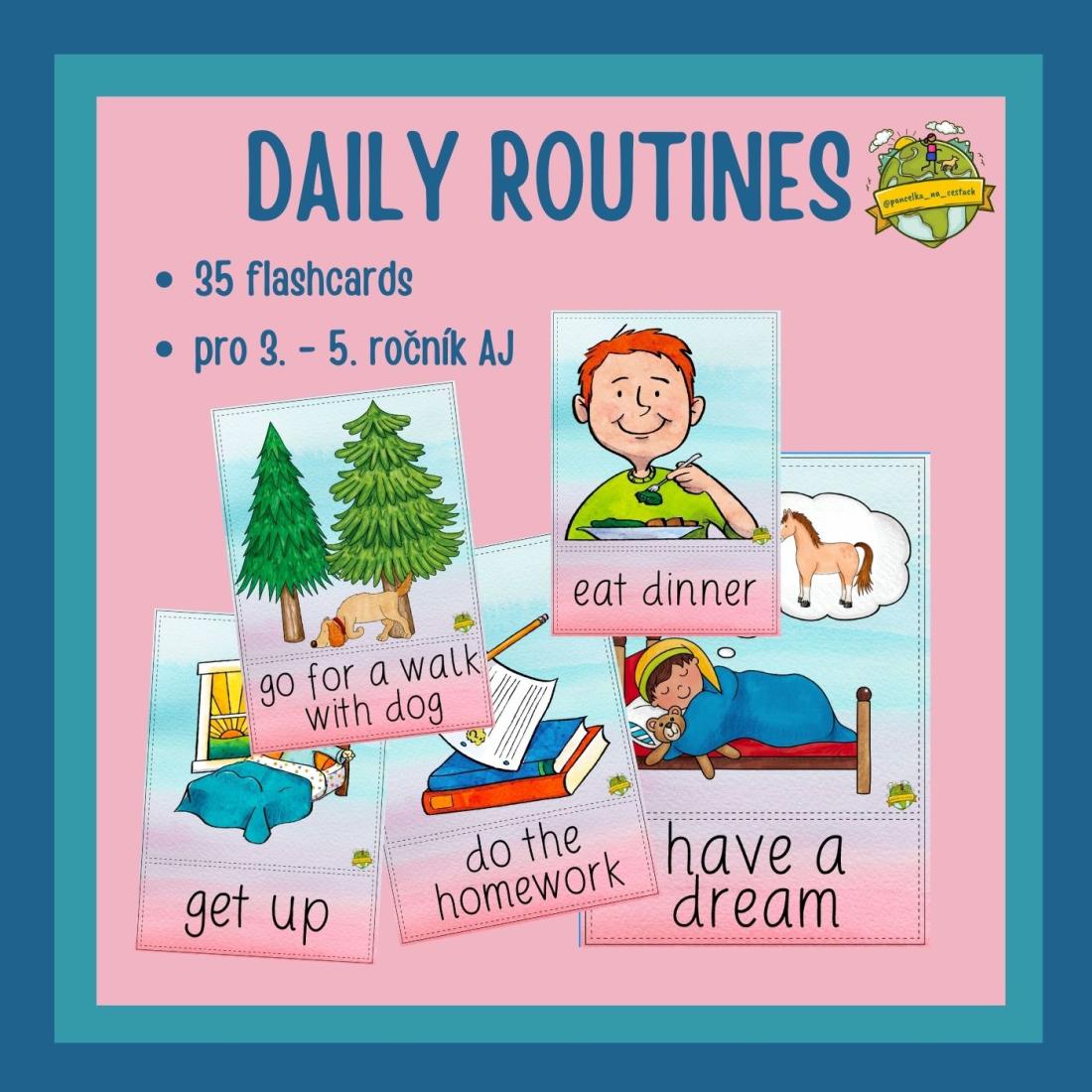 DAILY ROUTINES - flashcards | Učitelnice
