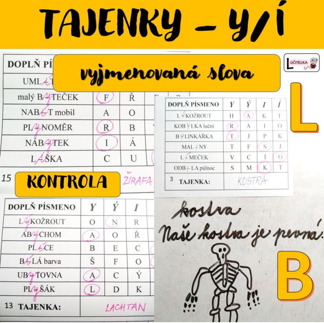 TAJENKY/ vyjmenovaná slova po B+L | Učitelnice