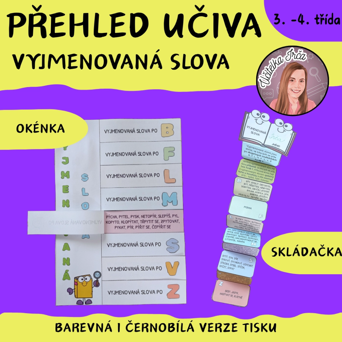 VYJMENOVANÁ SLOVA - přehled do sešitu/penálu | Učitelnice