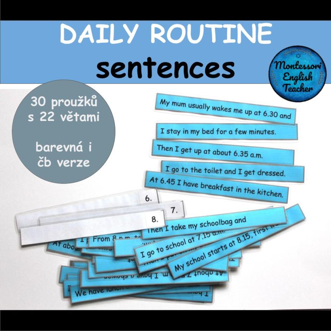 Daily routine - sentences | Učitelnice