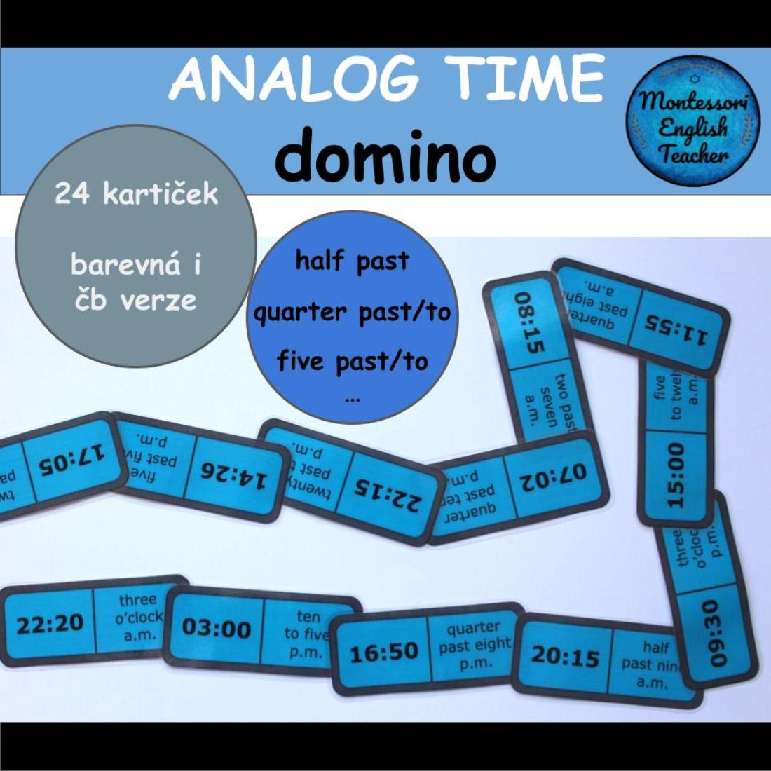 Analog time - domino | Učitelnice