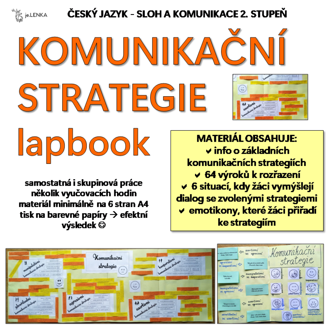 Komunikační strategie LAPBOOK: Sloh a komunikace pro 2. stupeň | Učitelnice
