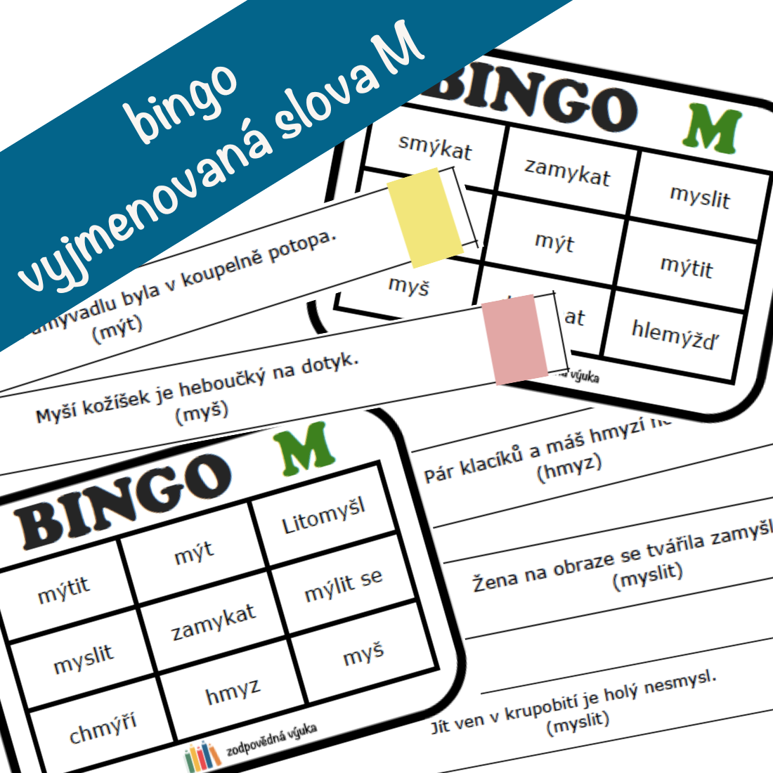 bingo - vyjmenovaná slova po M | Učitelnice