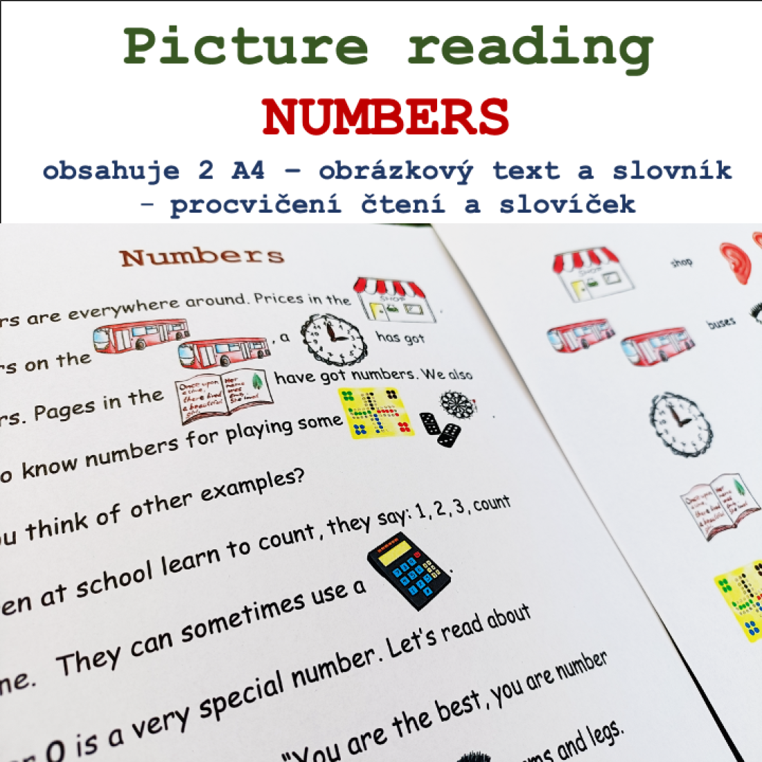 Picture reading - Numbers | Učitelnice