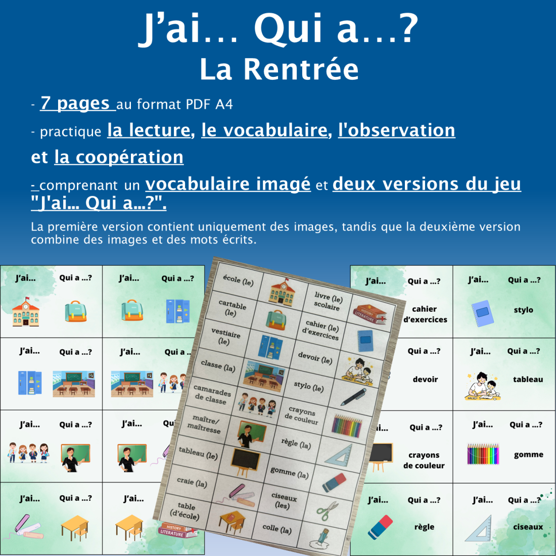 La Rentrée - J'ai... Qui a...? | Učitelnice