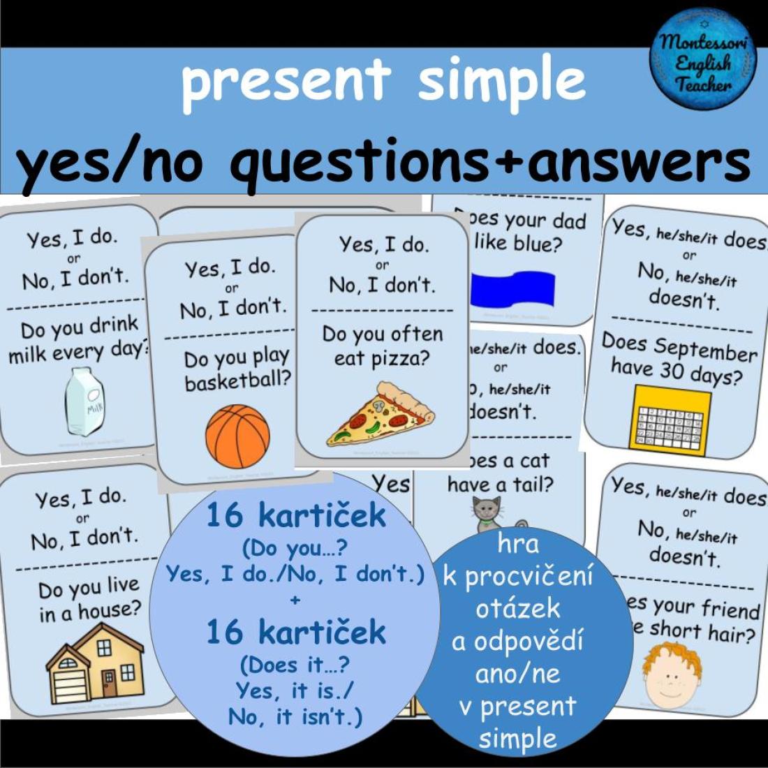 present simple - yes/no questions + answers GAME | Učitelnice