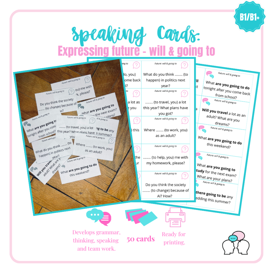 Speaking cards: Future - Will & Going To (B1-B1+, SŠ, 9. třída ...