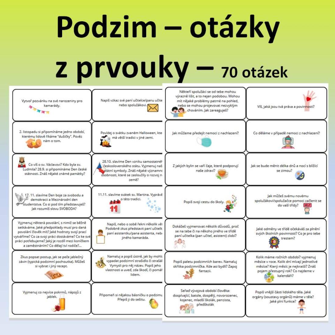 Podzim - otázky z prvouky | Učitelnice