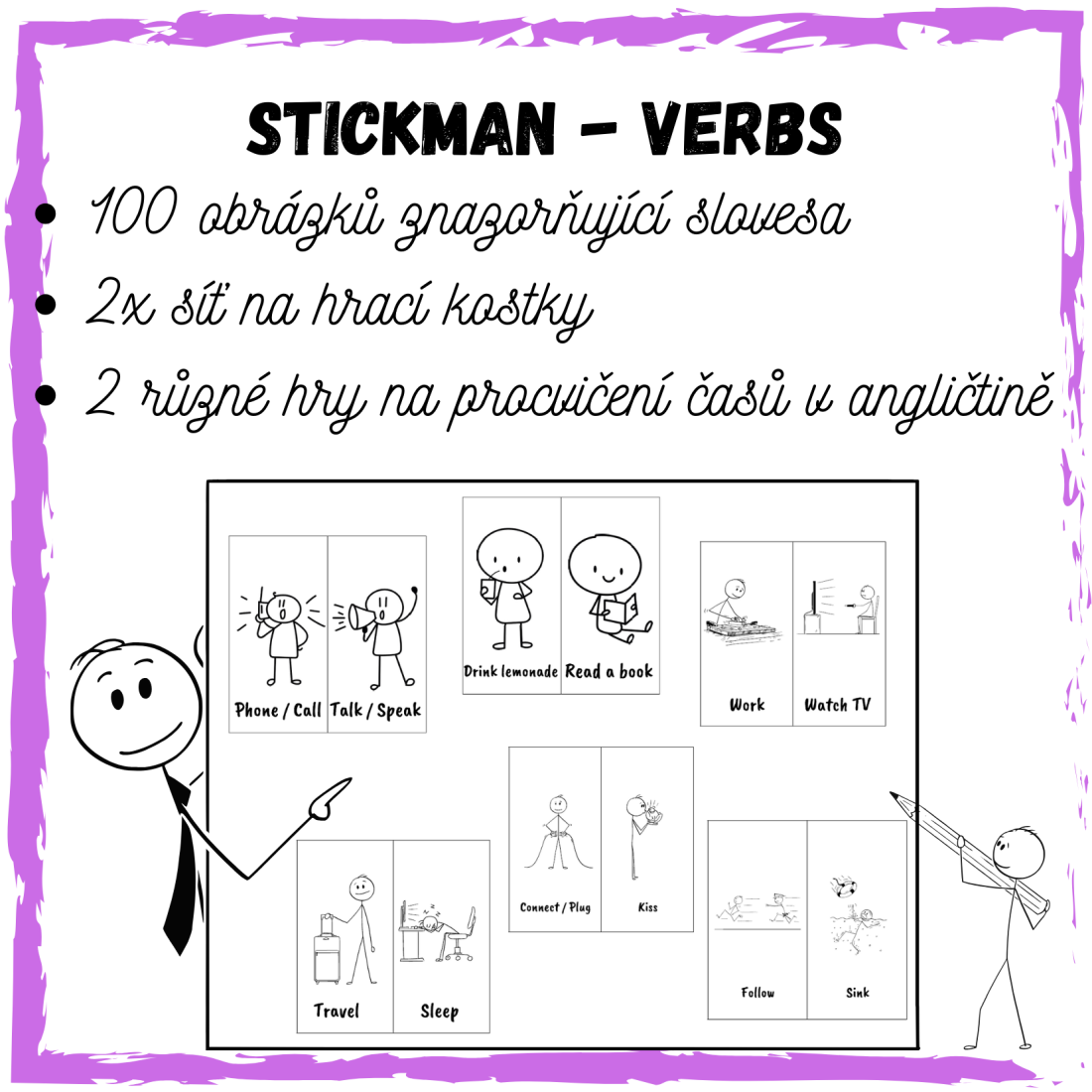 Stickman - verbs | Učitelnice