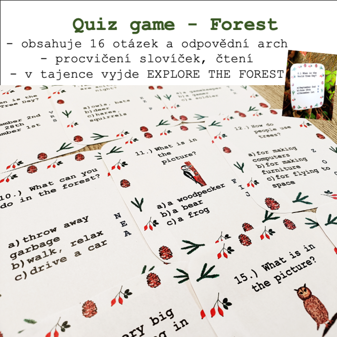 Quiz game - Forest | Učitelnice
