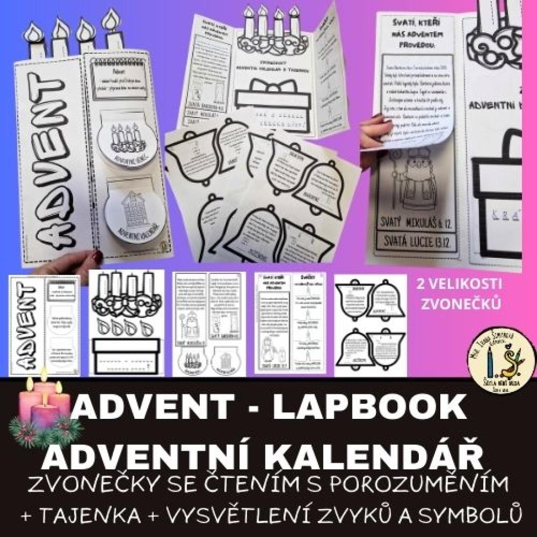 ADVENT - lapbook + adventní kalendář - zvonečky se symboly a zvyky ...