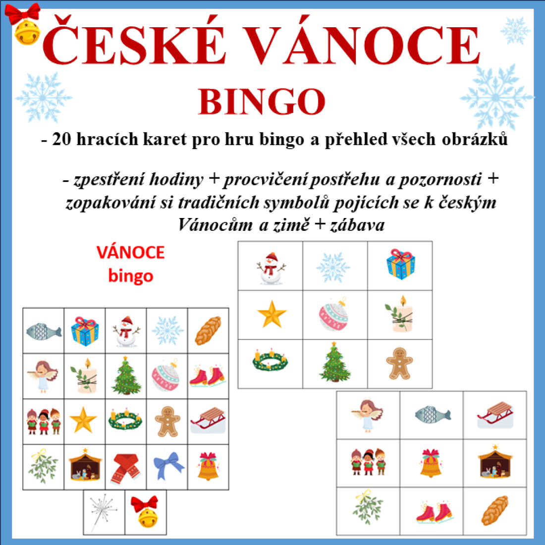 České Vánoce - bingo | Učitelnice