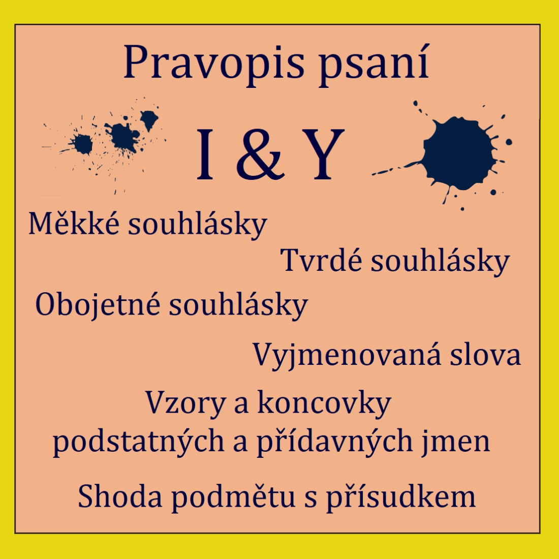 Základy pravopisu i/y- souhrn pravidel | Učitelnice