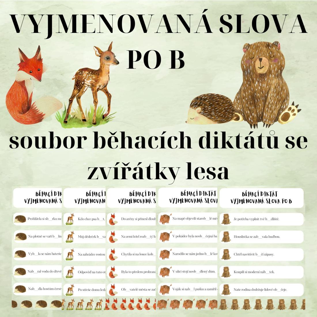 Vyjmenovaná slova po B - běhací diktát | Učitelnice