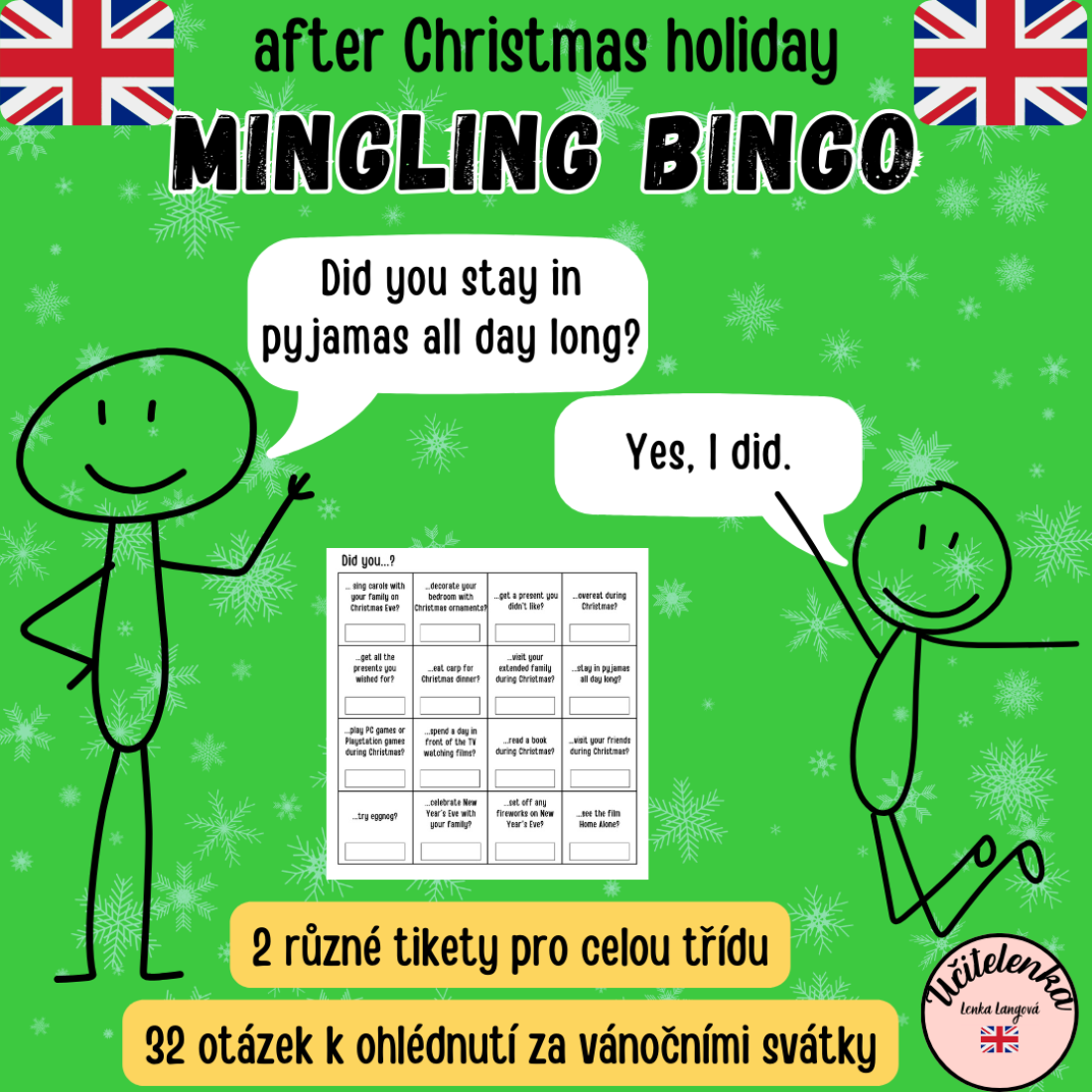 AFTER CHRISTMAS HOLIDAY MINGLING BINGO | Učitelnice