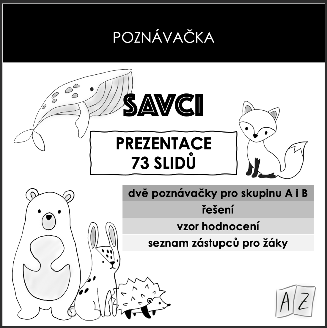 Materiál - Poznávačka - savci