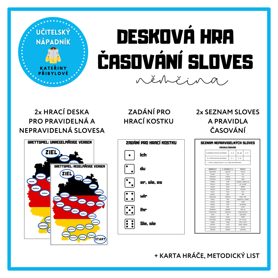 Desková hra - časování sloves | Učitelnice