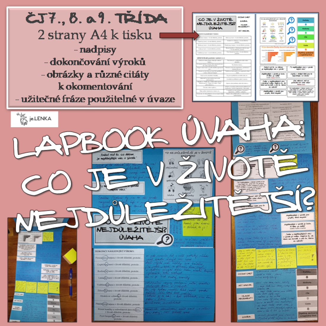 LAPBOOK ÚVAHA: Co je v životě nejdůležitější? | Učitelnice