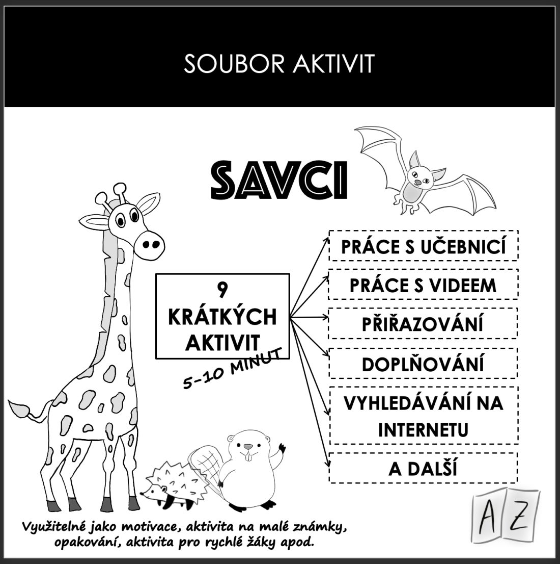 Soubor aktivit - savci | Učitelnice