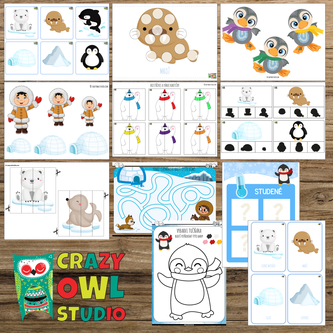 Materiál - POLÁRNÍ OBLASTI – komplet aktivit pro mladší děti (2 – 4 roky)